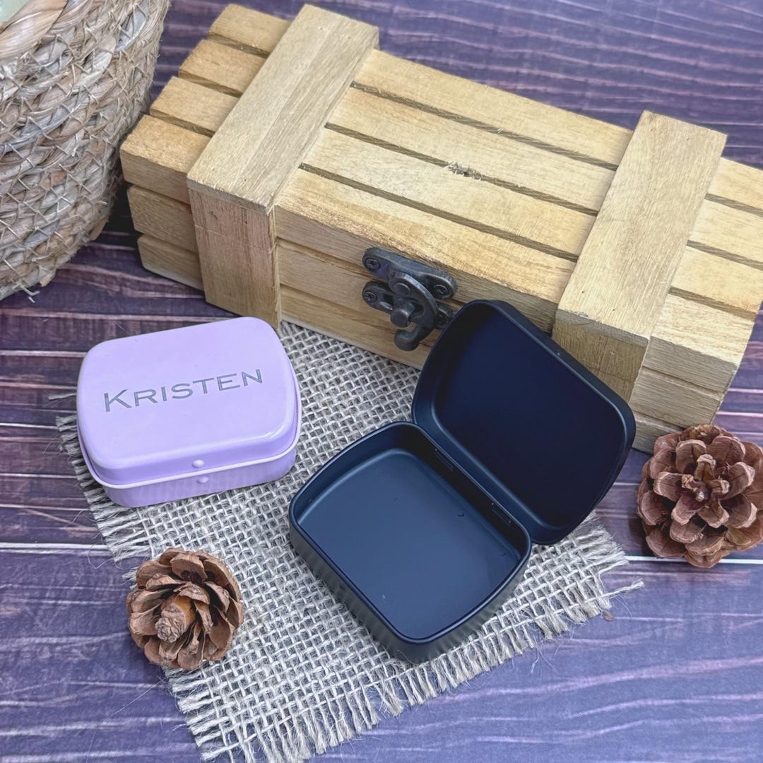Custom Engraved Pill Box, Portable Metal Travel Pill Organizer ...