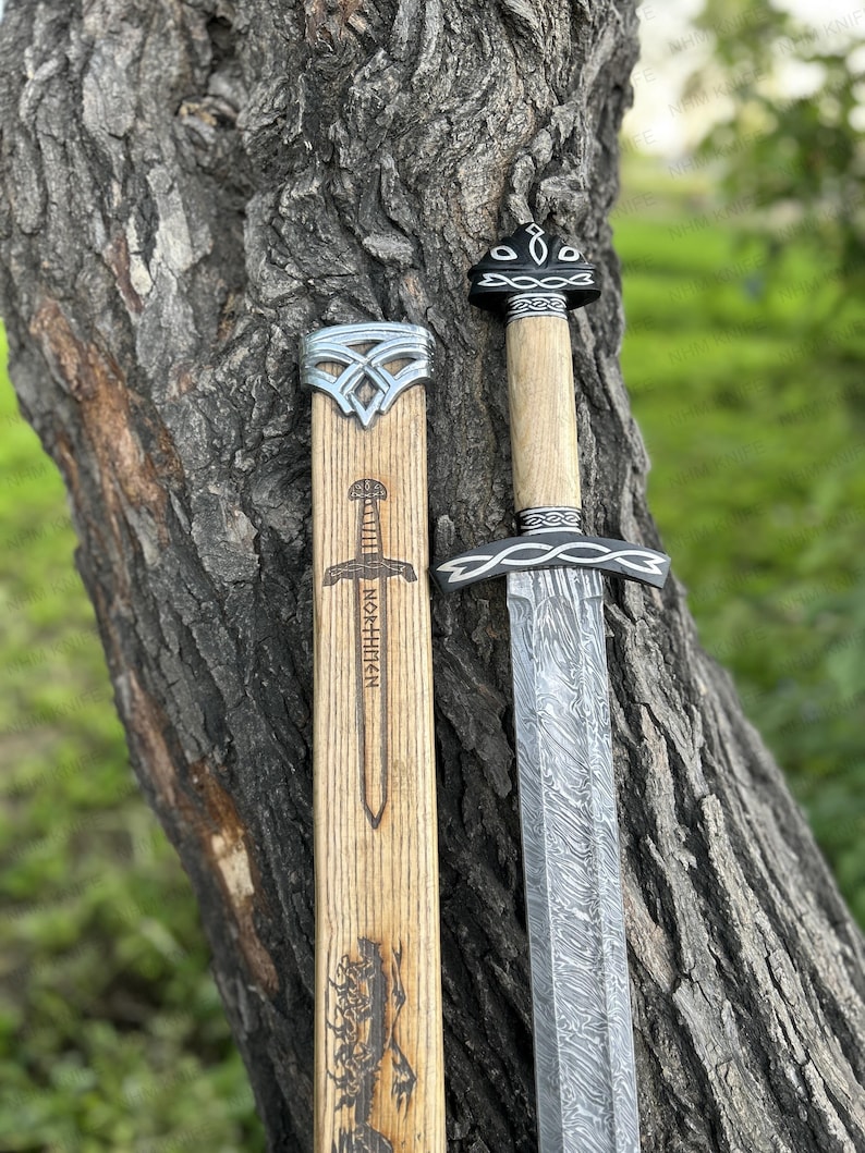 Handmade Viking Sword Real Damascus Steel Sword Medieval Sword ...
