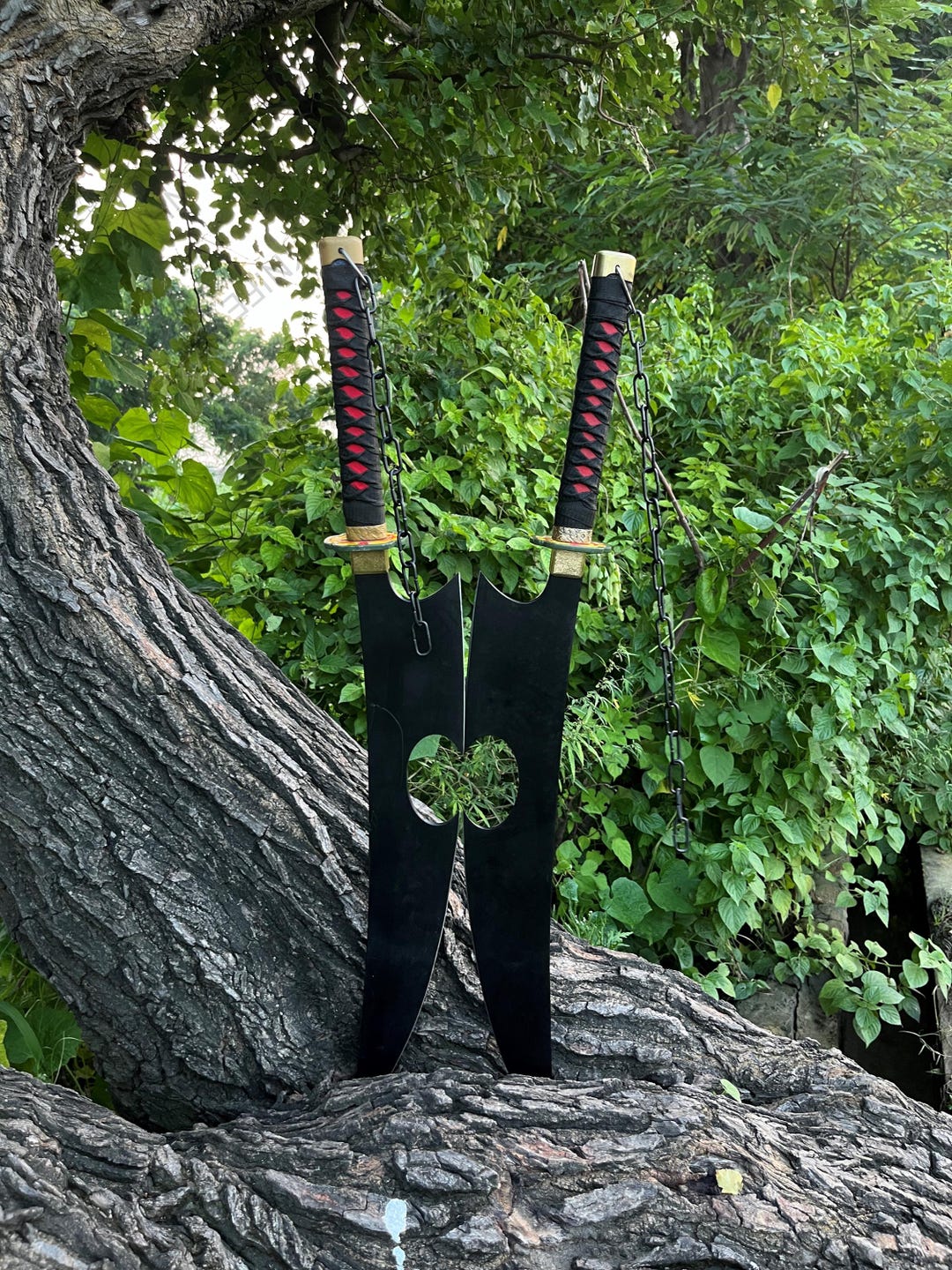 A Set of Two Handmade Carbon Steel Uzui Tengen Sword, Demon Slayer ...