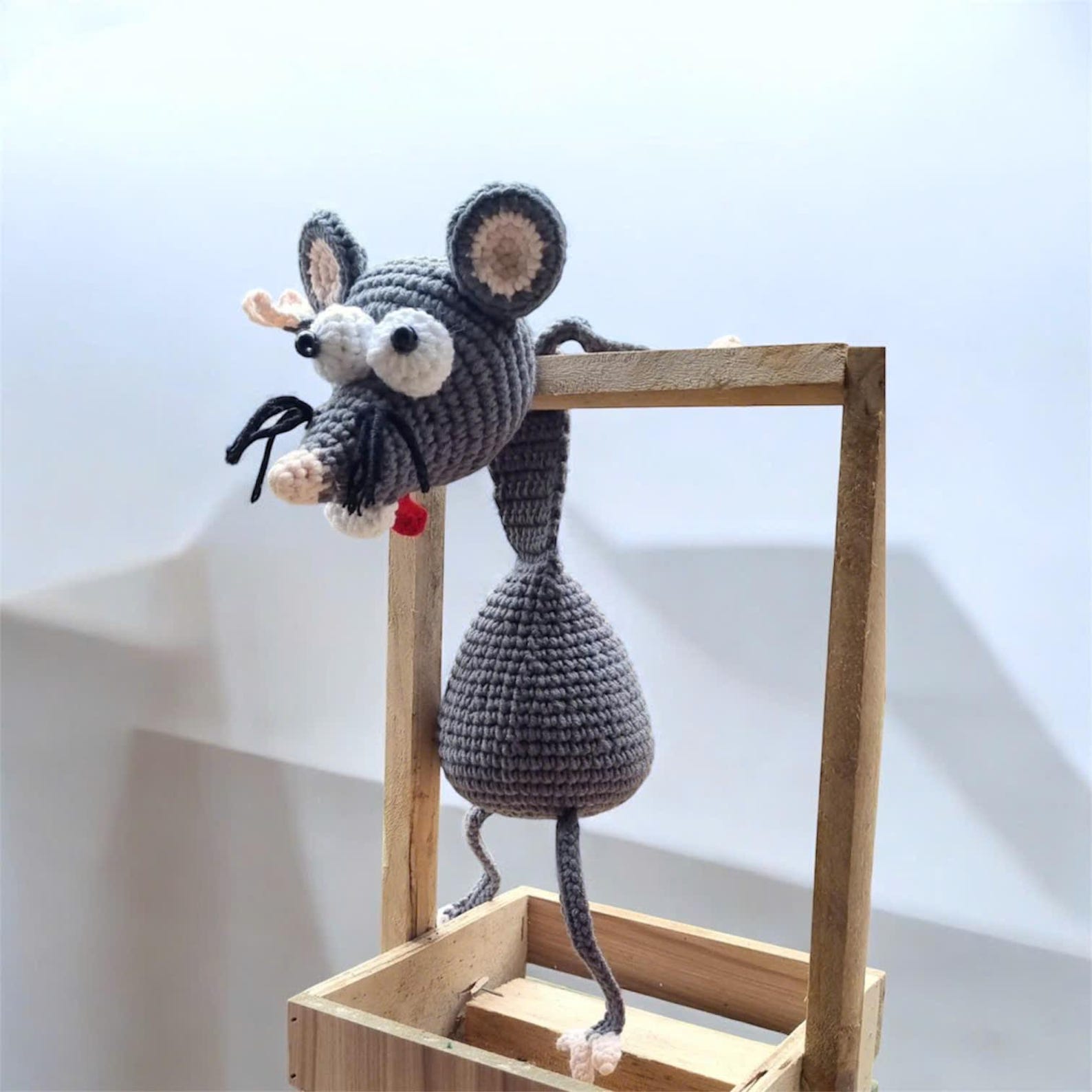 Crochet Rat Pattern, Rat Door Stop Crochet Pattern Pdf, Door Stopper ...