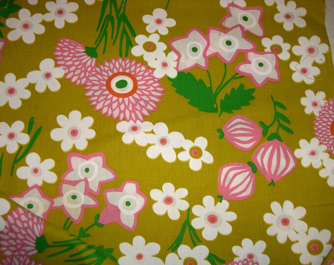 Vintage Retro MOD Floral Fabric - Etsy