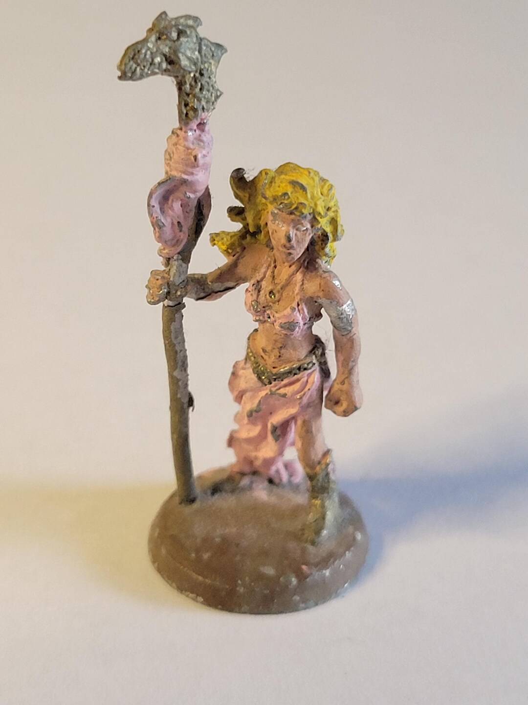 Vintage 1989 D&D Ral Partha Figure Female With Dragon Head Staff - Etsy