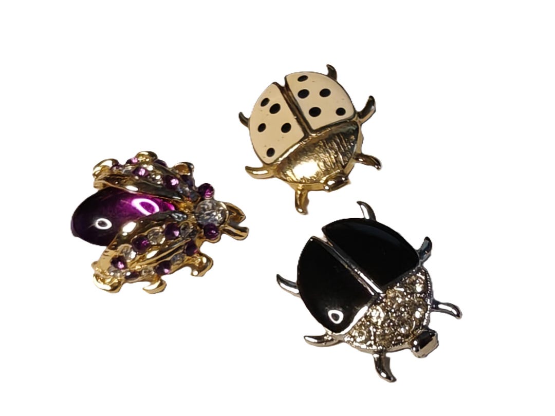 Three Vintage Rhinestone and Enamel Lady Bug Pins - Etsy