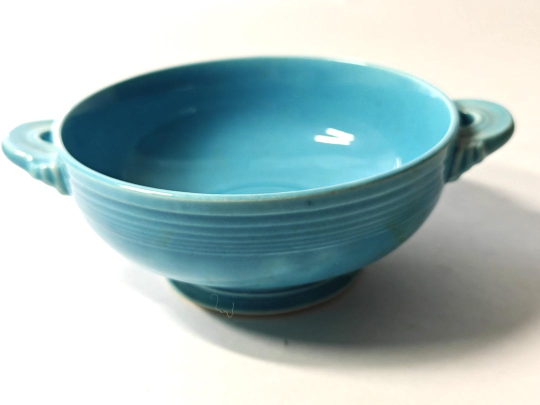 Vintage Fiestaware Blue Turquoise Cream Soup Bowl - Etsy