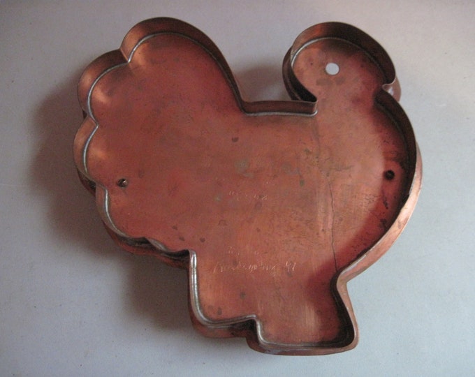 Vintage Large Solid Copper Turkey Cookie Cutter - Etsy