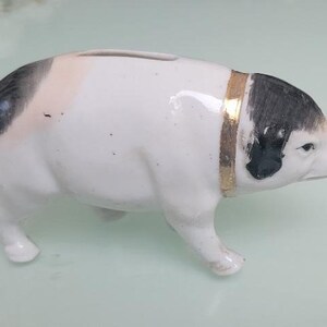 Antique Porcelain Miniature Pig Coin Bank - Etsy