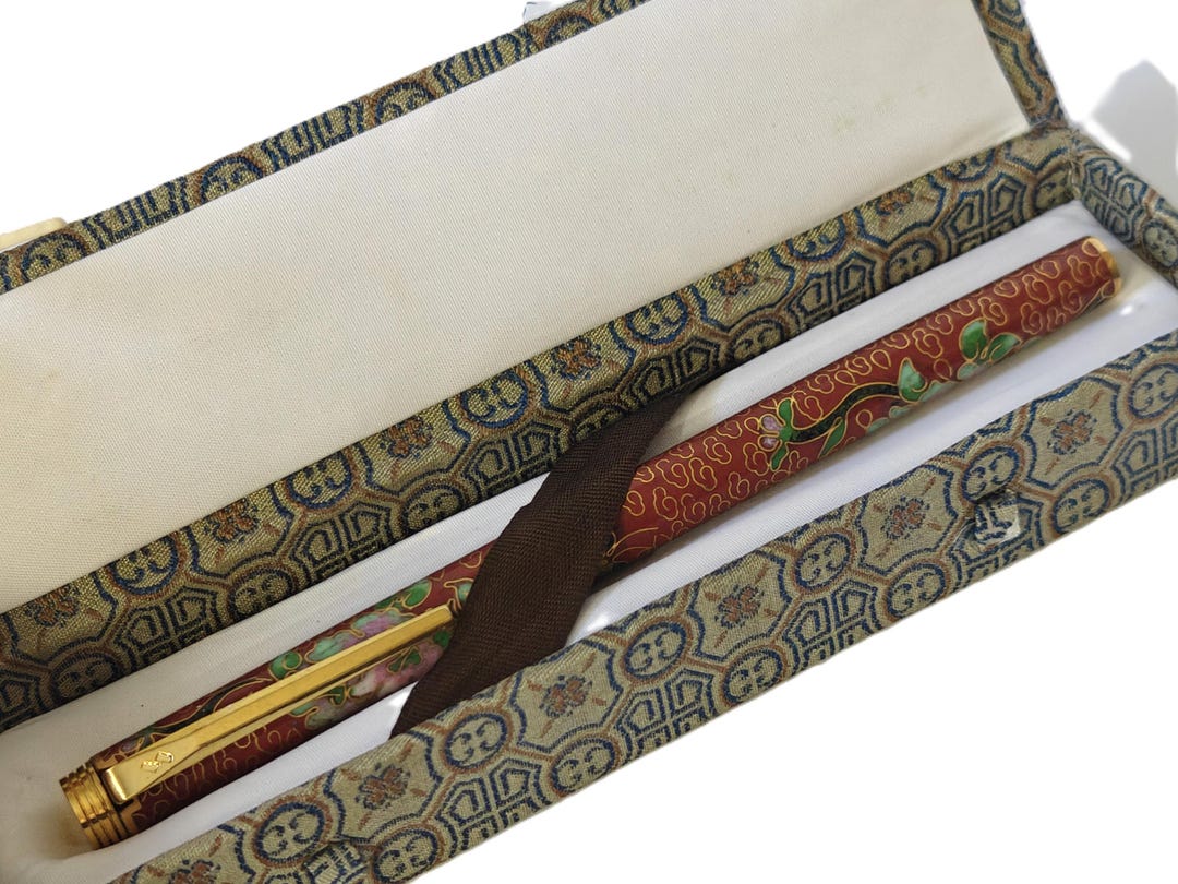 Vintage Floral Cloisonne Ball Point Pen - Etsy