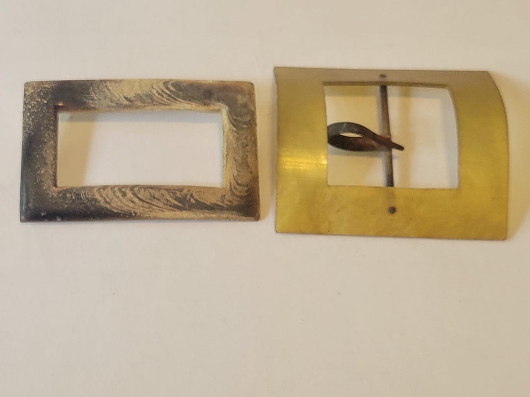 Two Antique Shell and Celluloid Belt Buckles - Etsy