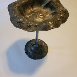 Antique Silver Plate Art Nouveau Repousse Bird Bath Calling Card Dish ...
