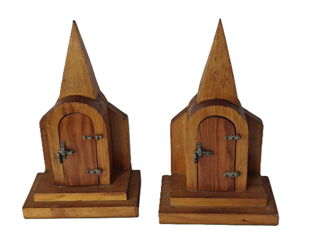 Pair of Vintage Solid Wood Architectural Bookends - Etsy