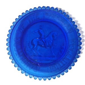 Vintage Blue Cape Cod Sandwich Glass Mini Plate Paul Revere - Etsy