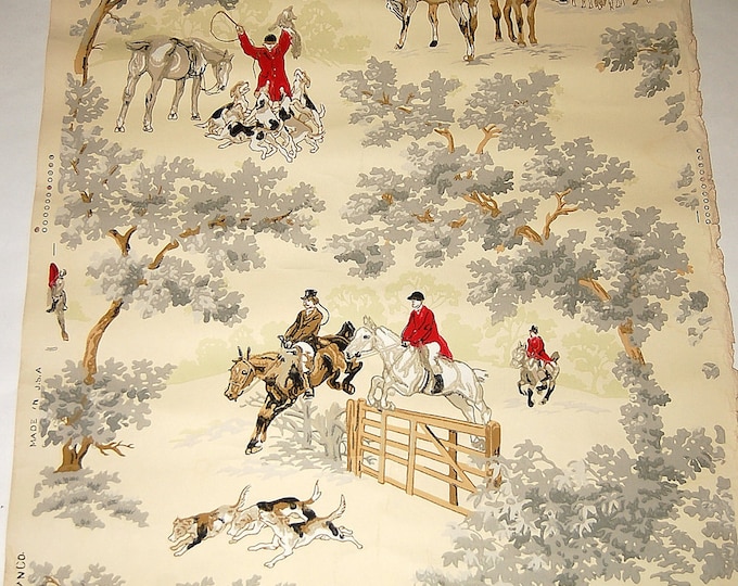 Antique Fox Hunting Scene Wallpaper Thomas Strahan 6652 - Etsy