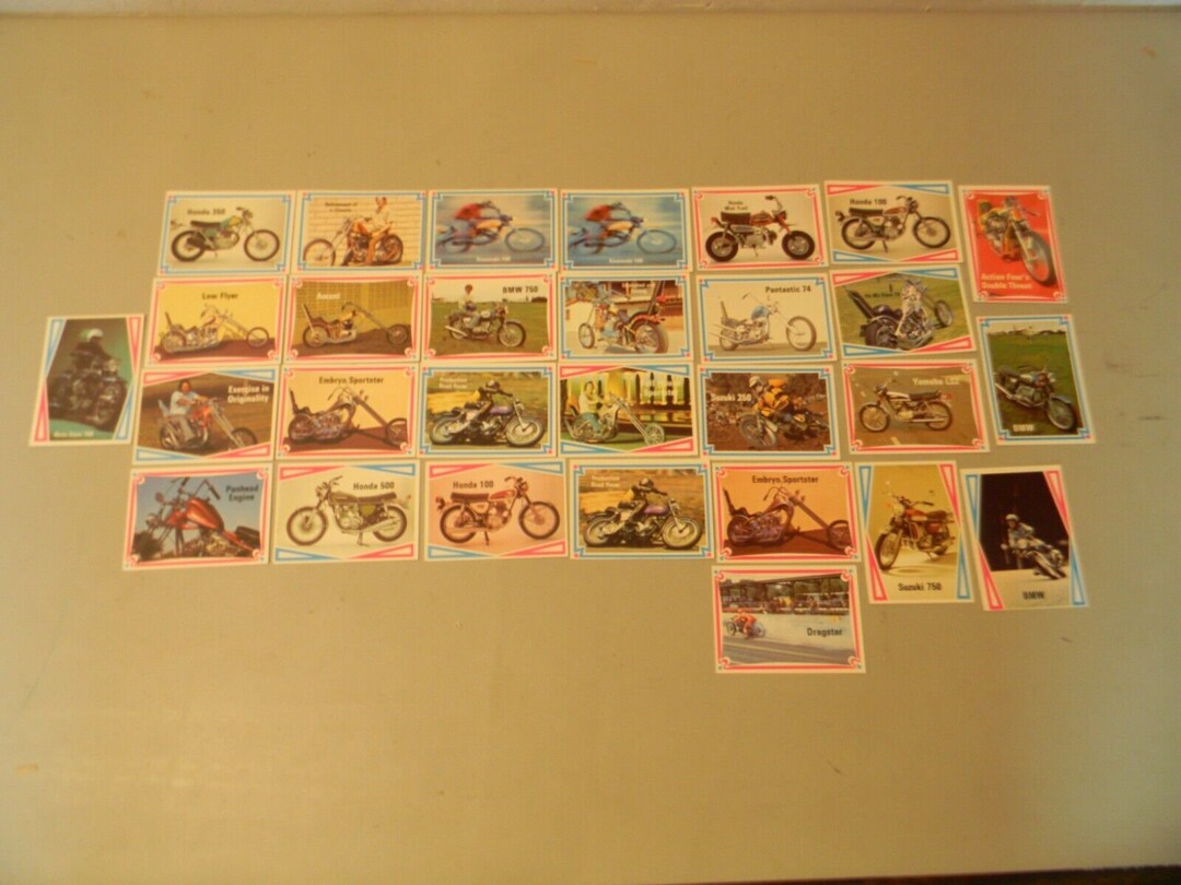 Vintage Motorcycle Dirt Bike Chopper Trading Card Lot - Etsy