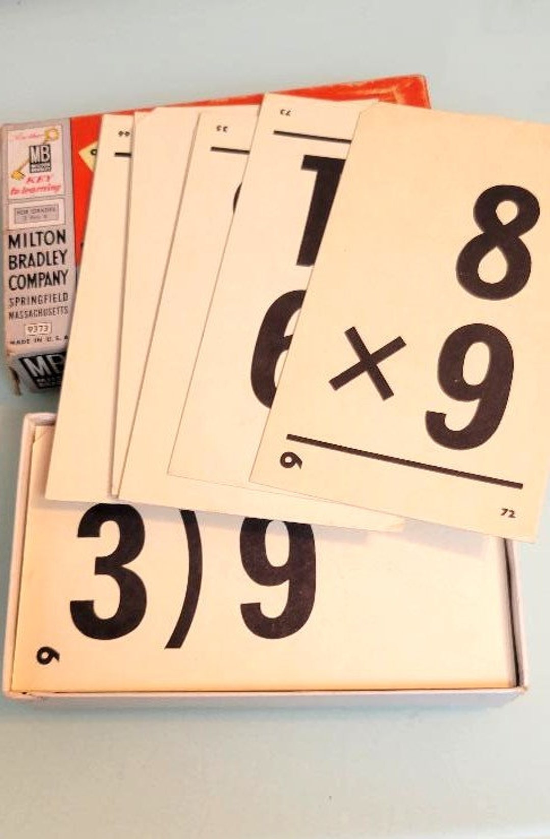 Vintage Milton Bradley Box Flash Cards Multiplication Division - Etsy
