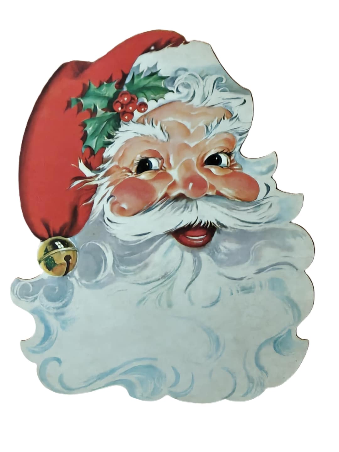 Vintage Dennison Large Santa Clause Head Cutout Wall Decoration - Etsy