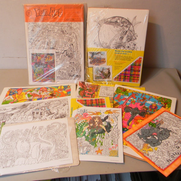 Vintage Coloring Sheets - Etsy