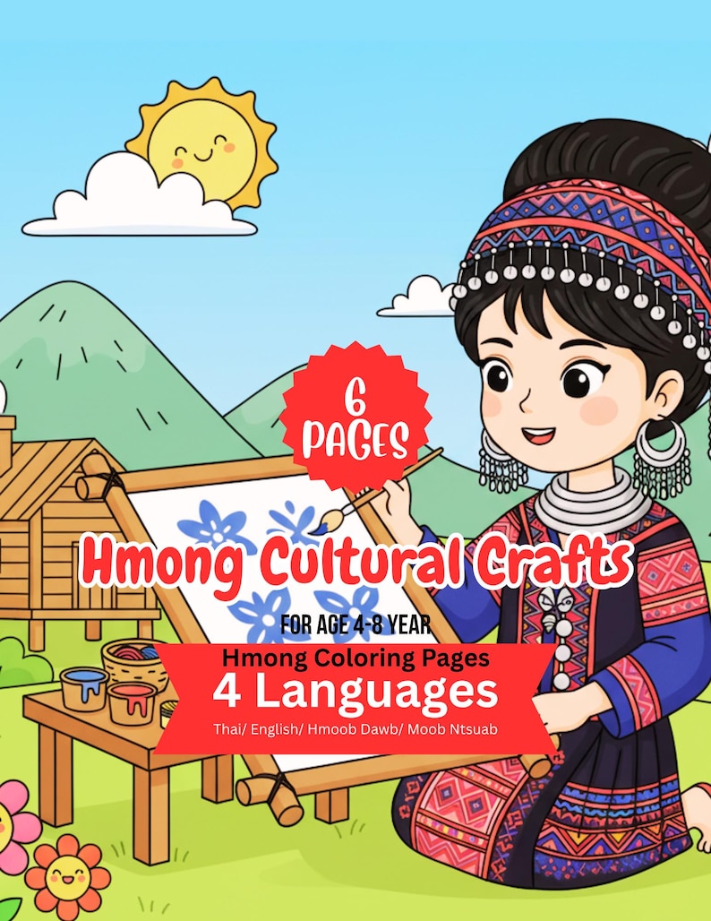Hmong Culture Coloring Pages: Kids Activity Book (digital Download) - Etsy