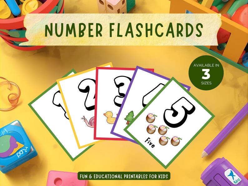 Printable Number Flashcards 1-20: Preschool Learning Activity (PDF ...