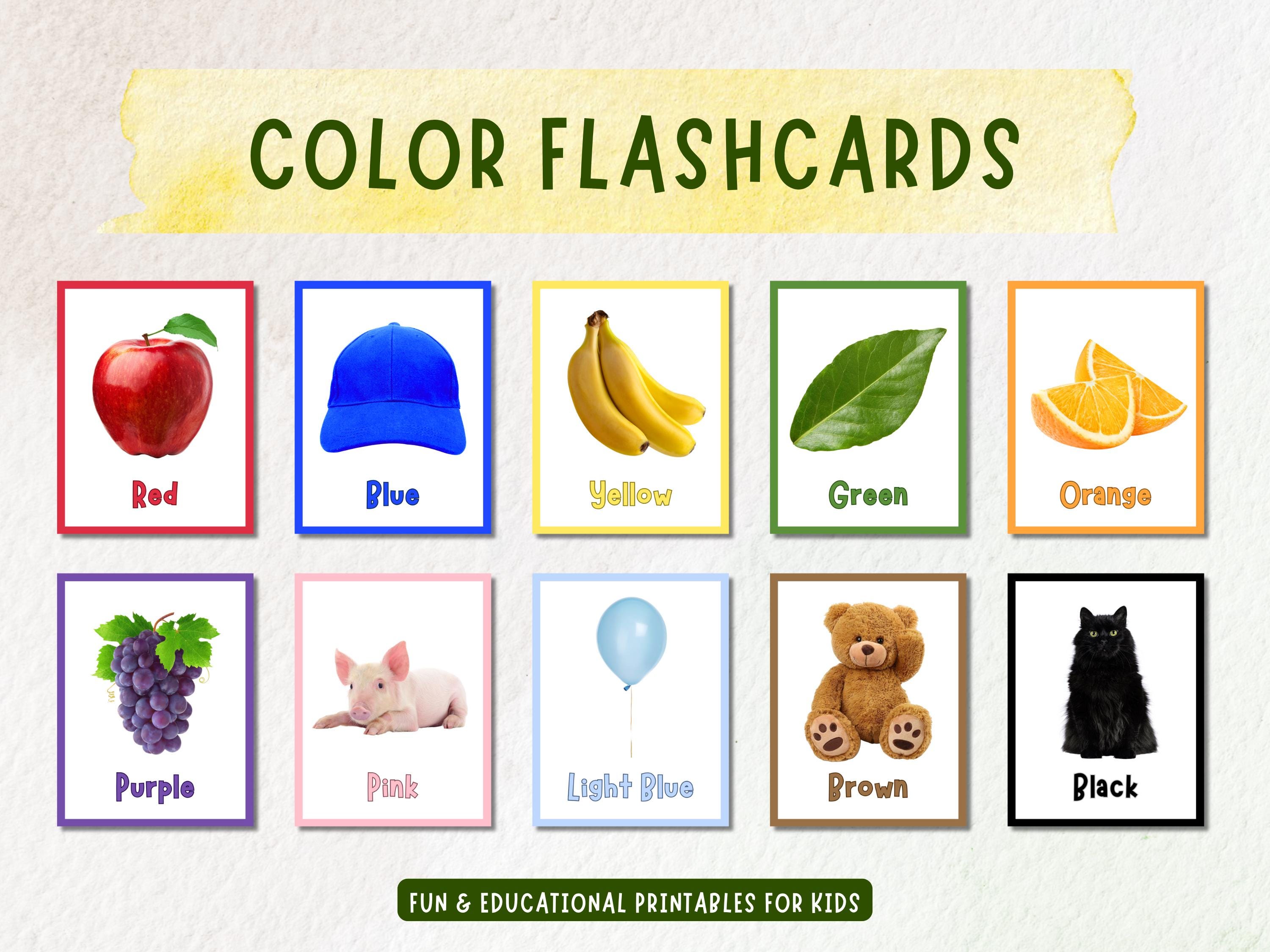 Printable Color Flashcards for Kids | Learning Colors Cards ...