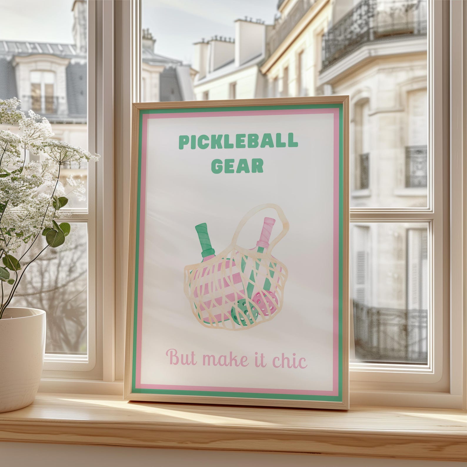 Pickleball Gear Printable Wall Art | Chic Watercolor Pickleball Decor ...