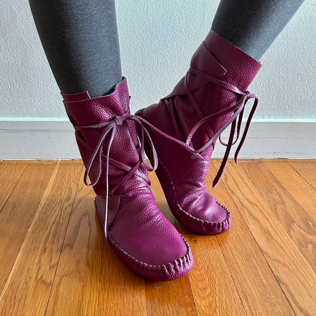 Handmade Moccasins | Indigenous Maker | Moccasin Boots | Wrap Boots ...