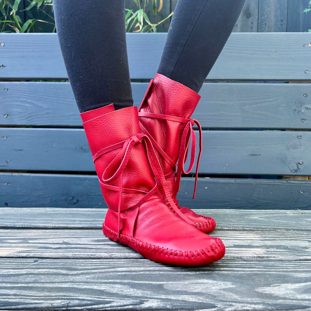 Handmade Moccasins Indigenous Maker Moccasins Moccasin Boots Wrap ...