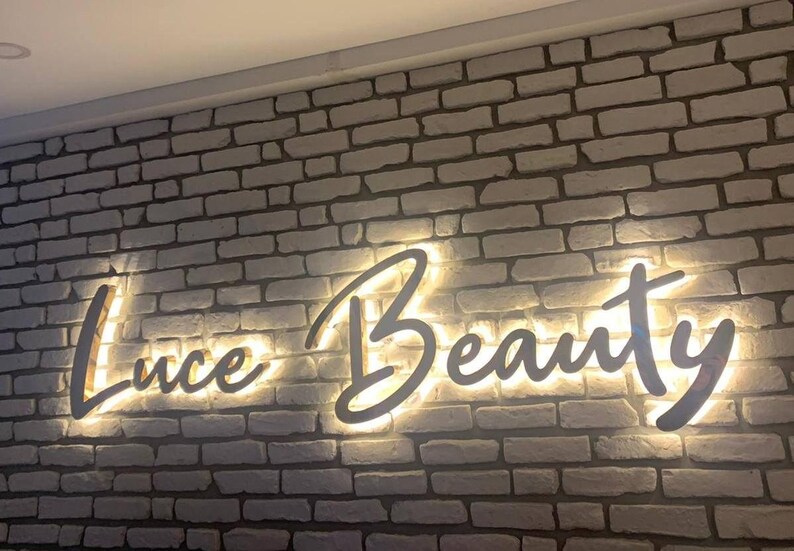 Custom 3D Metal Backlit Business Logo Sign - LED Office Decor - Etsy