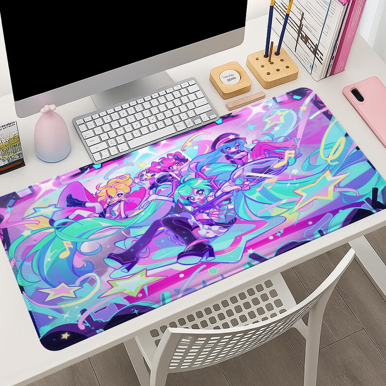 RGB Anime Desk Mat - Kawaii Hatsune Miku Gaming Desk Mat - Cute ...