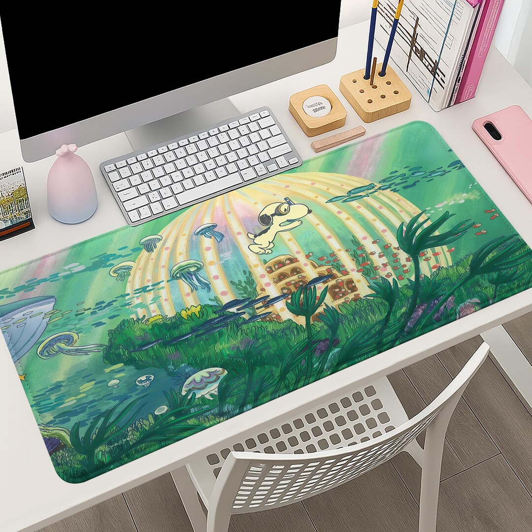 Kawaii RGB Anime Desk Mat - Fantasy Snoopy-inspired Gaming Desk Mat ...