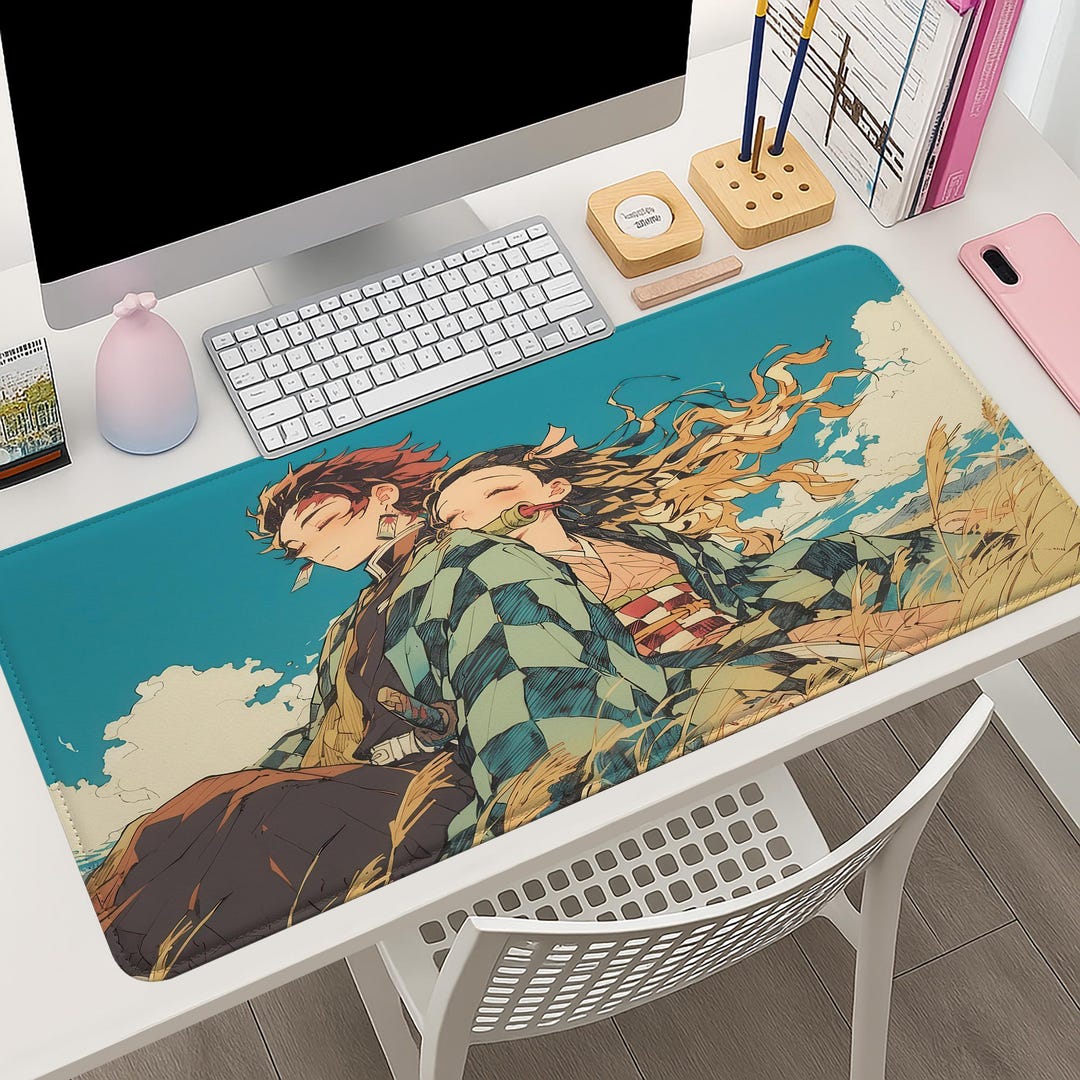 RGB Anime Desk Mat - Demon Slayer-inspired Gaming Desk Mat - Tanjiro ...
