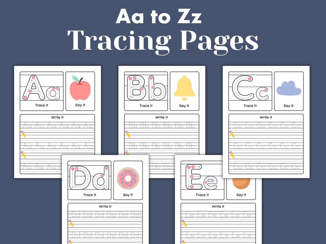 Alphabet Tracing Worksheets: Handwriting Practice for Kids (PDF ...