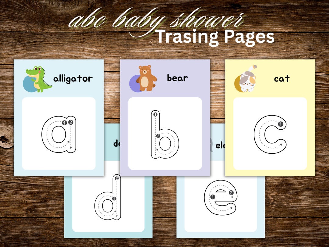 Alphabet Tracing Pages: ABC Baby Shower Activity (PDF Printable) - Etsy