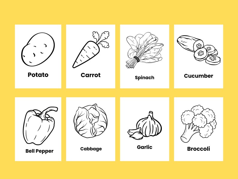 Vegetable Coloring Pages for Kids | 20 Printable PDF | Educational ...