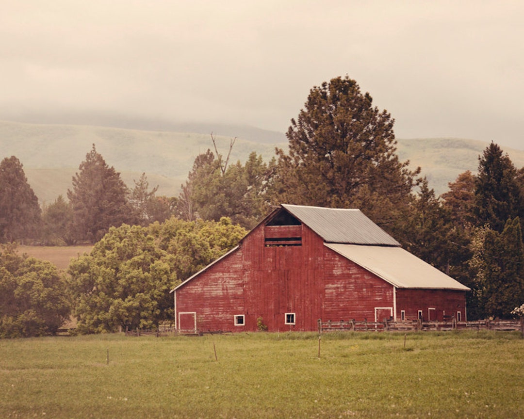 Red Barn Photograph, Country Cute Art, Farm Photography, Physical Print ...