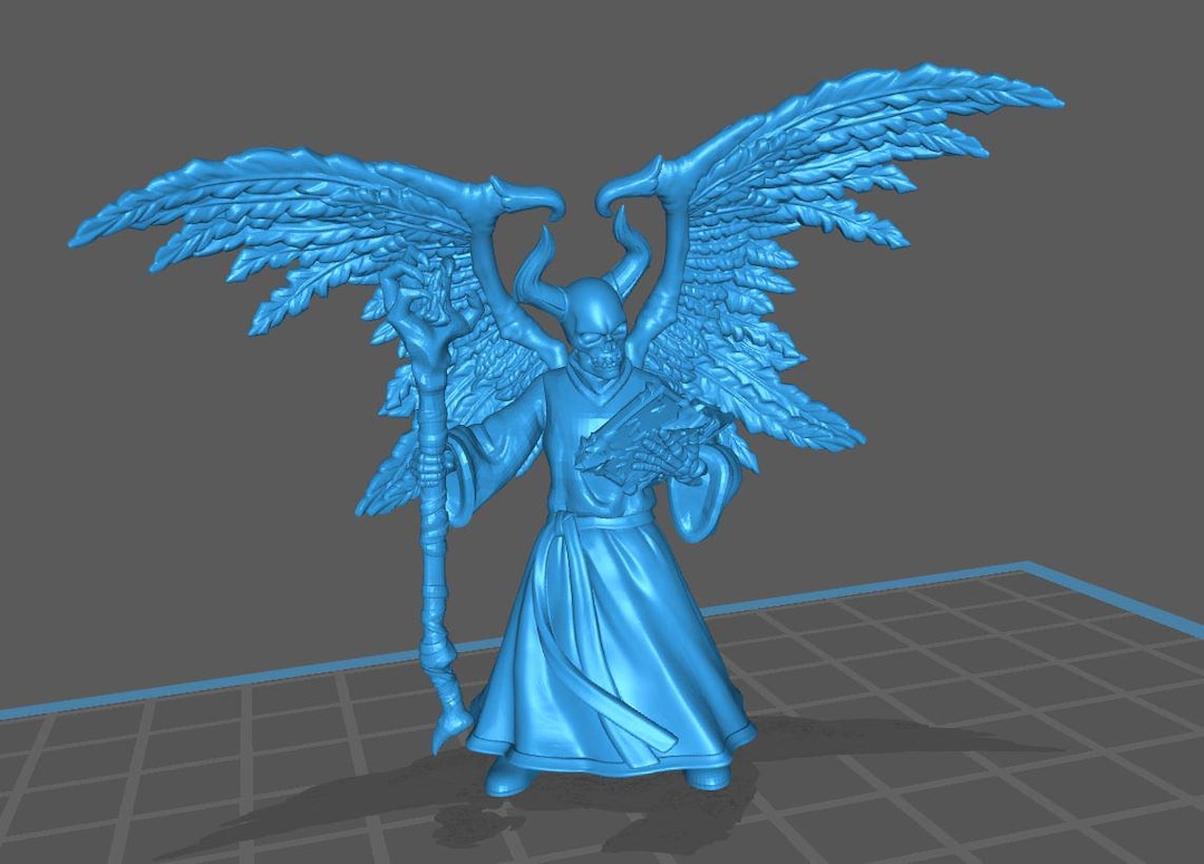 3D STL File Miniature Fallen Angel or Winged Demon, RPG Wargame D&D ...