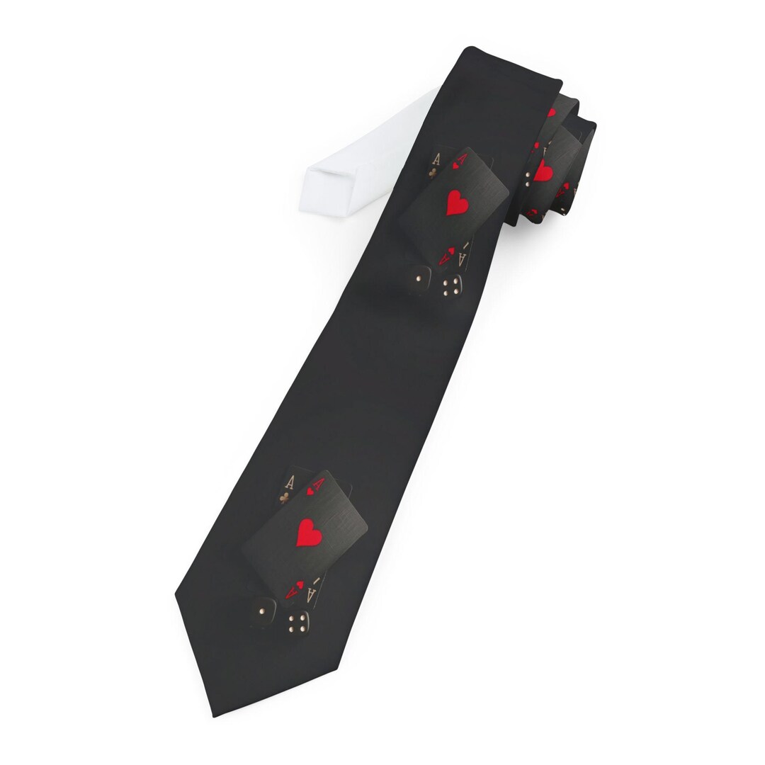 Playing Cards Themed Necktie, Perfect for Poker Night, Gift for Gamers ...