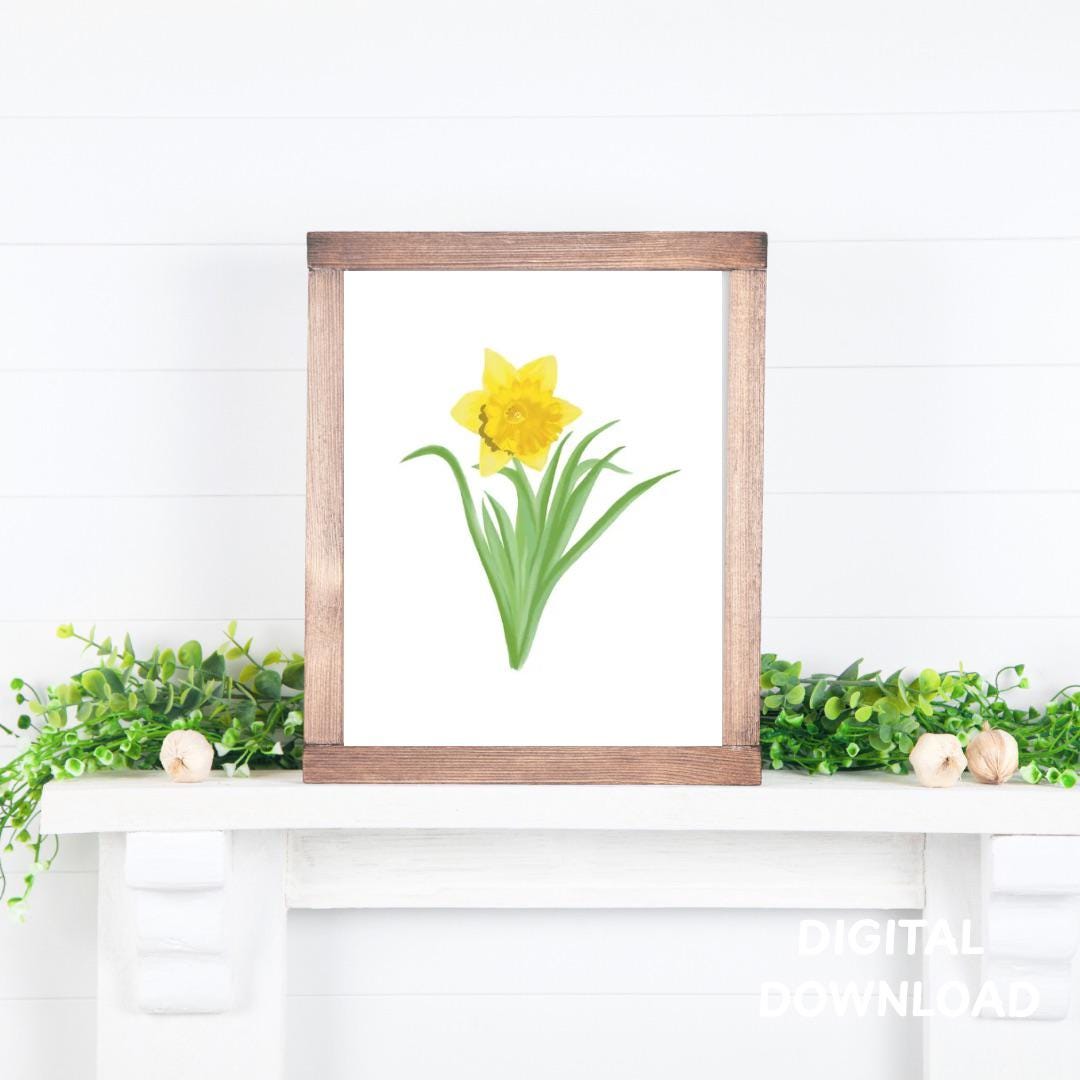 Daffodil Art Print, Daffodil Wall Art, Instant Art, Printable Art ...
