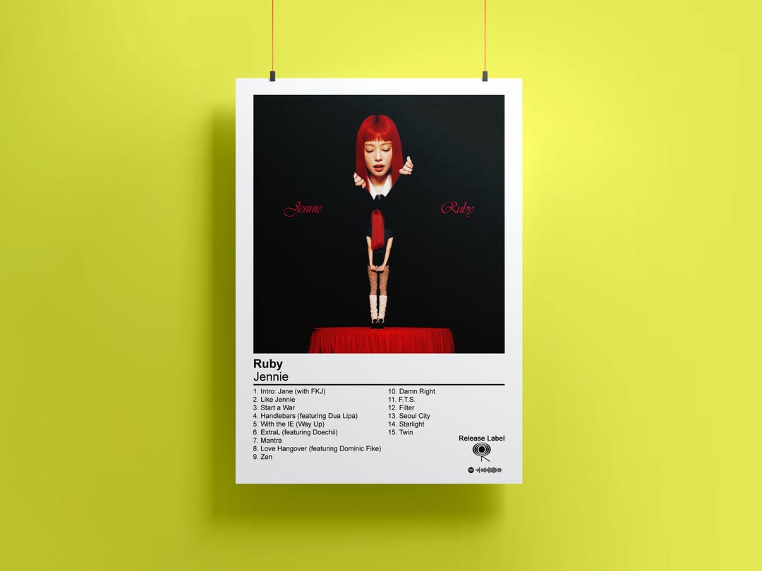 Jennie Ruby Poster | K-pop Digital Album Art Print | BLACKPINK Fan Gift ...