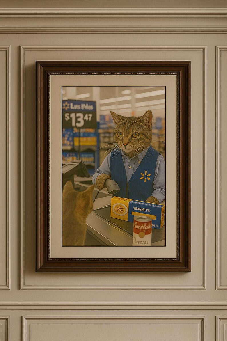Cat Cashier Printable – Walmart-inspired Domestic Shorthair Cat Wall ...