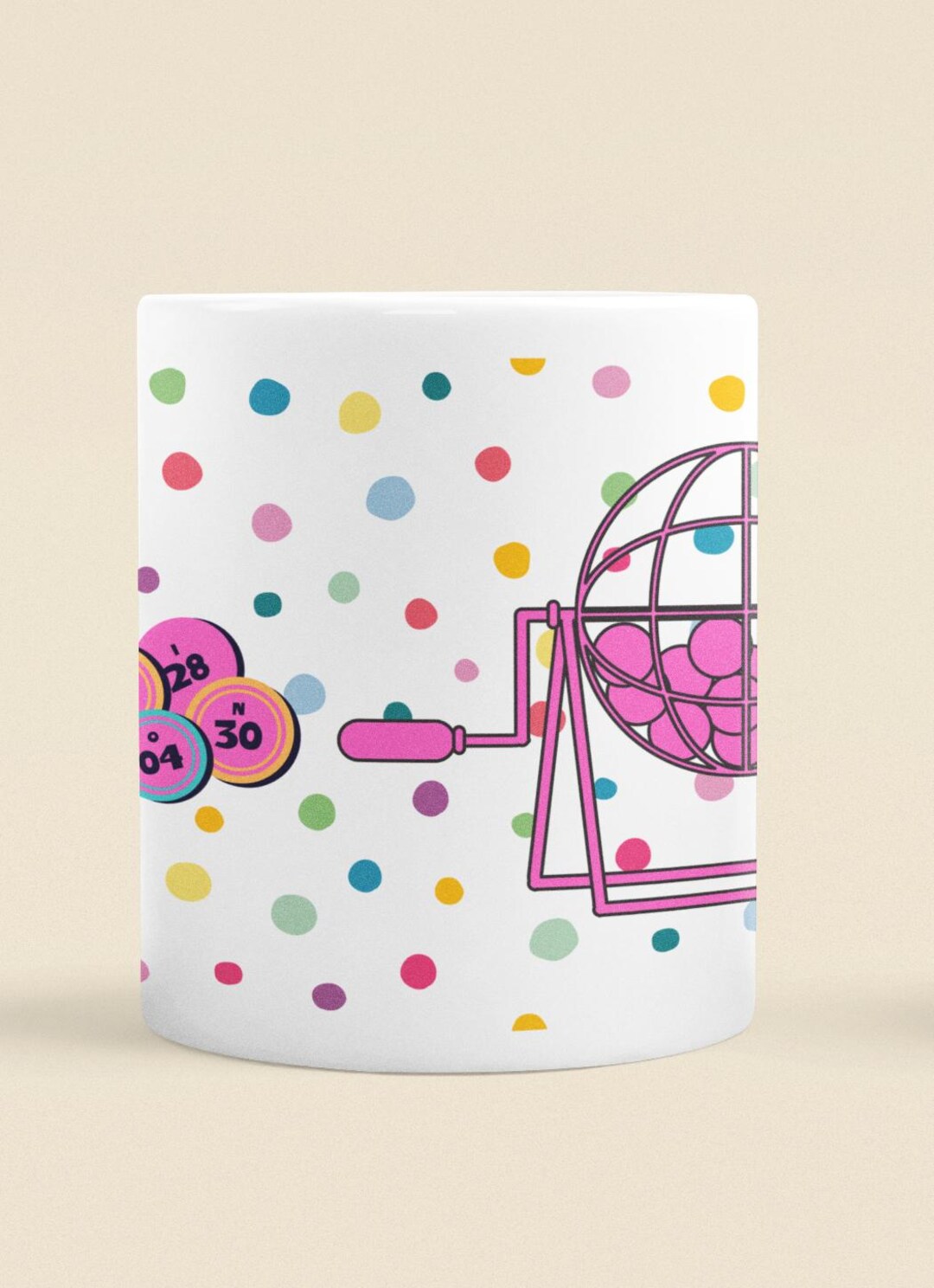Playful Bingo Ceramic Mug - Fun Coffee Cup for Game Nights, Gift for ...