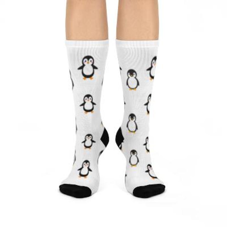 Cute Penguin Crew Socks, Cozy Animal Socks, Fun Gift for Animal Lovers ...