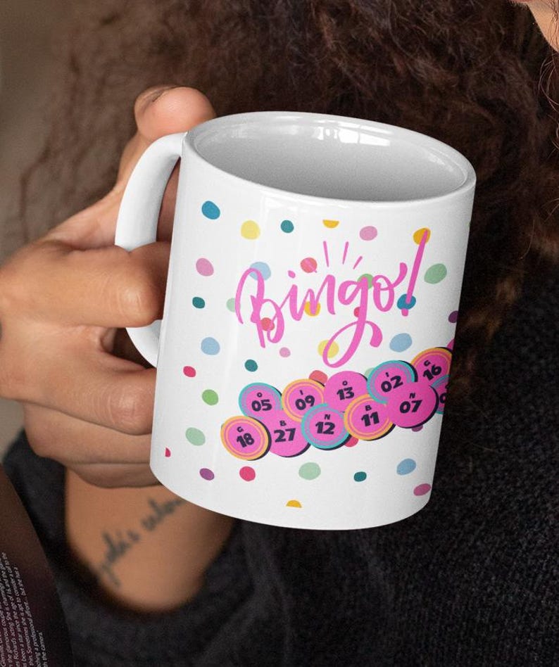 Playful Bingo Ceramic Mug - Fun Coffee Cup for Game Nights, Gift for ...