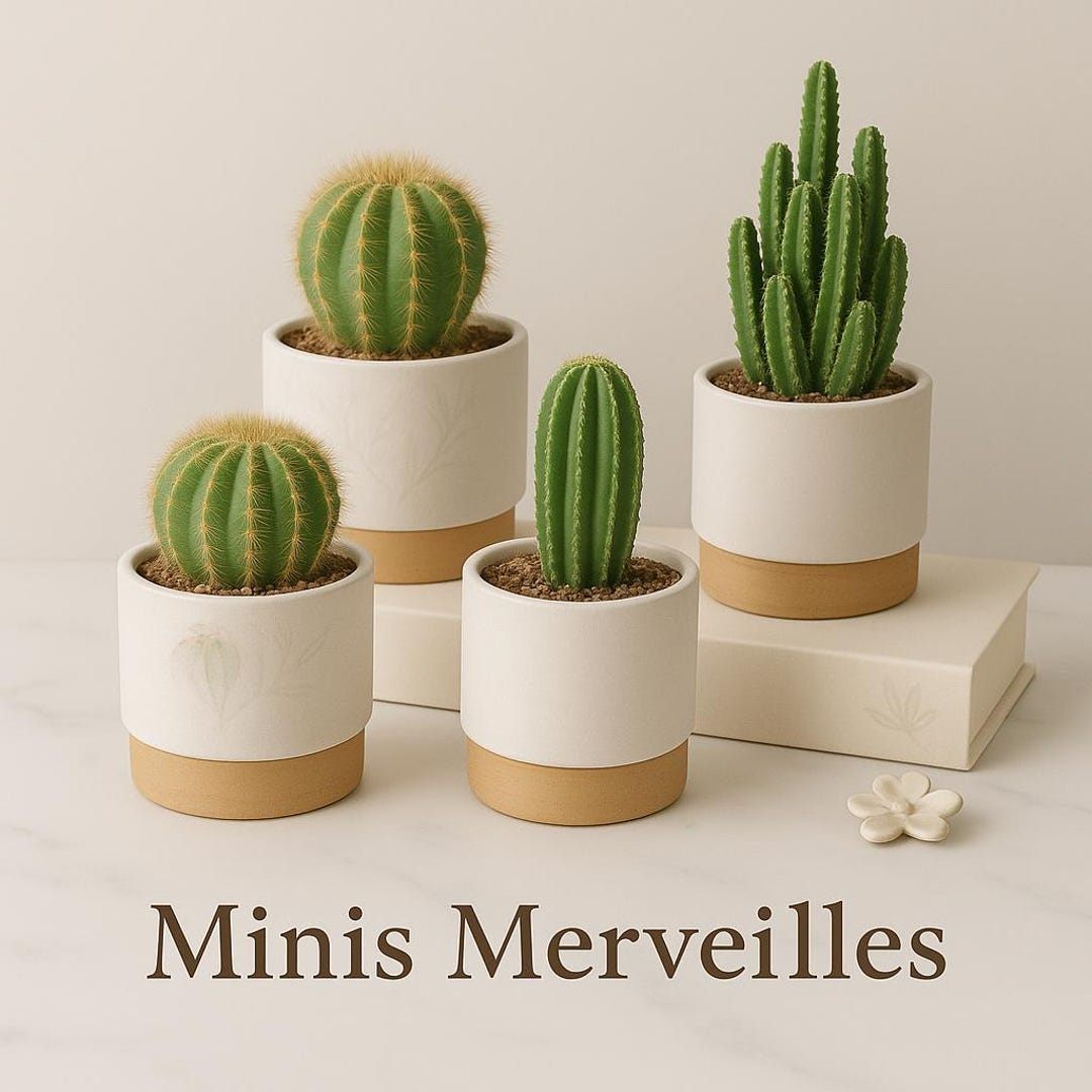 Mini Ceramic Flower Pots Sleek & Modern Decor Sizes S and L Succulent ...