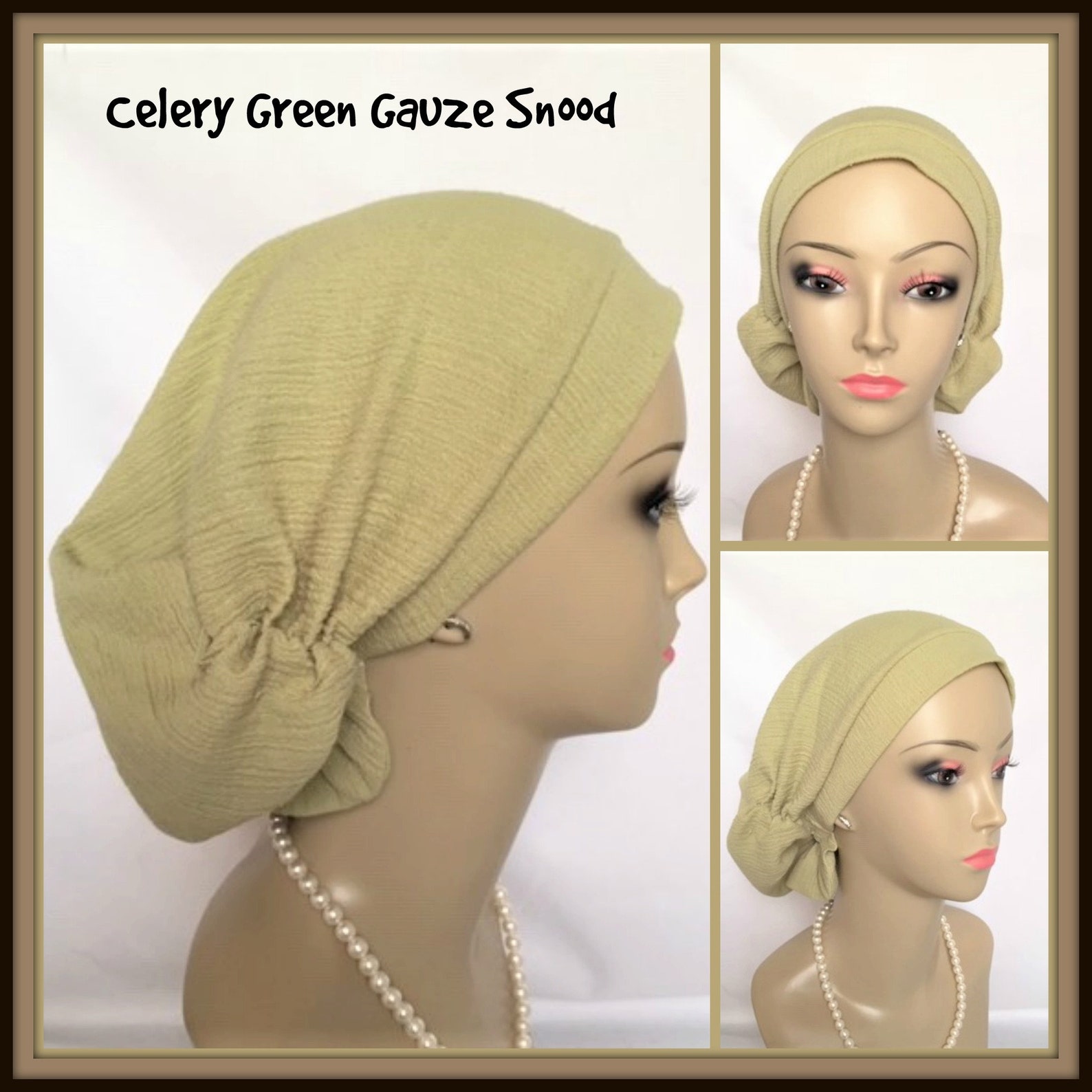 Pastel Gauze Scrub Caps, Hair Snood Turban. Breathable Volumizer Chemo ...
