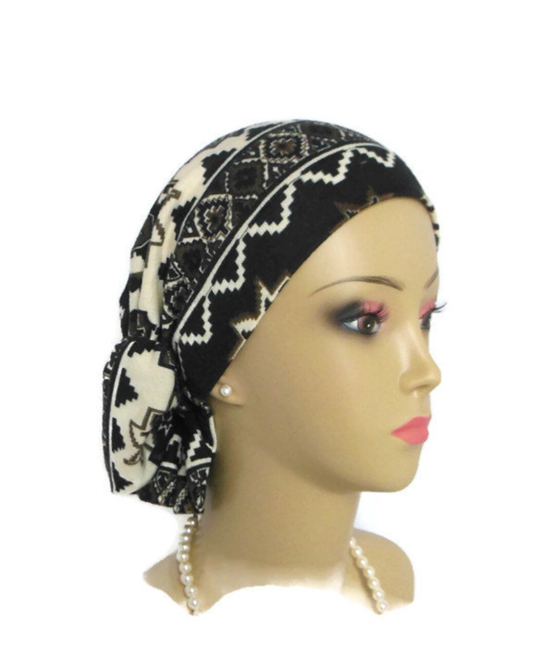 Turbante de jersey azteca con redecilla para el cabello, gorro ...