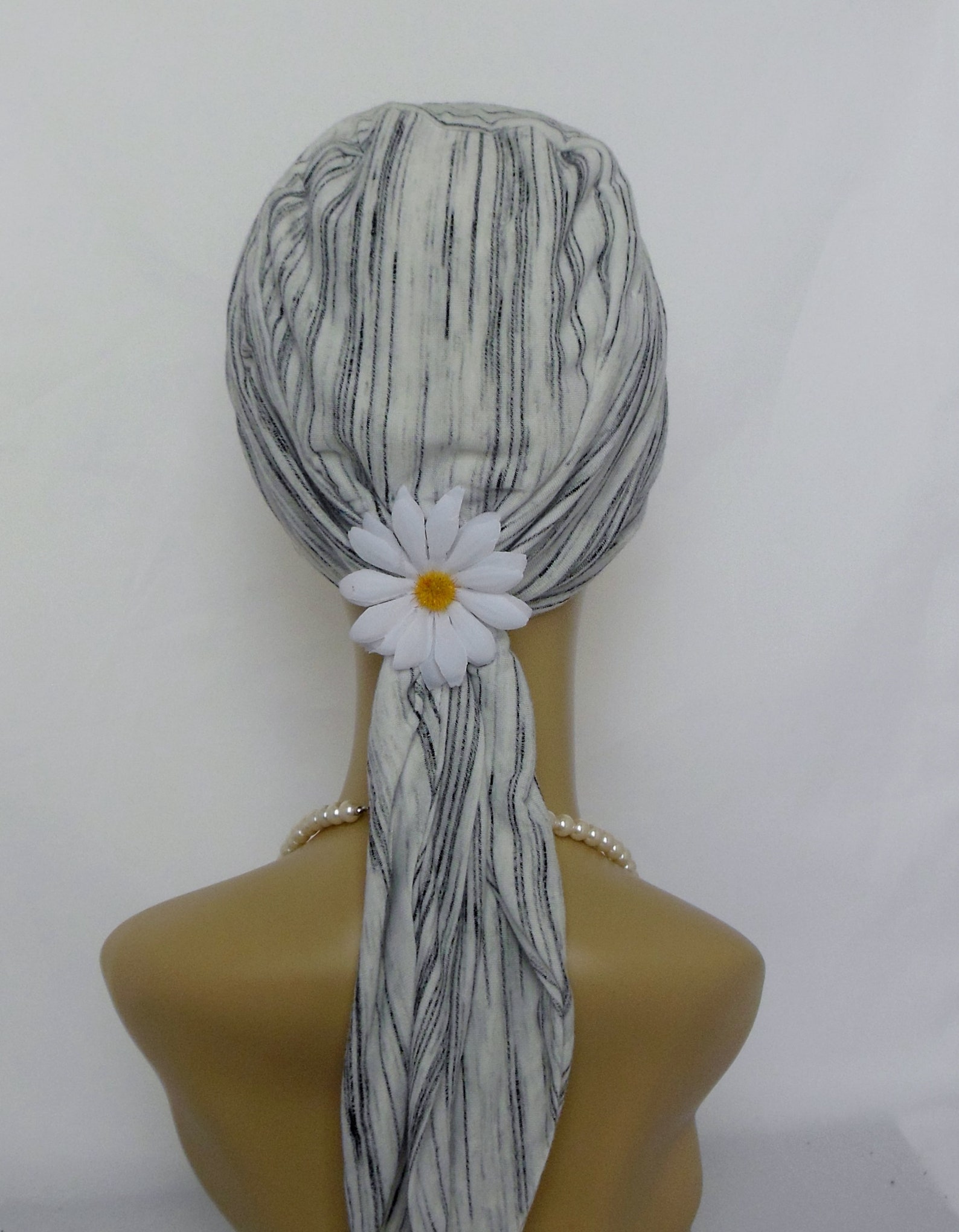 Pewter White Scarf Turban 14ties Volumizer Chemo - Etsy