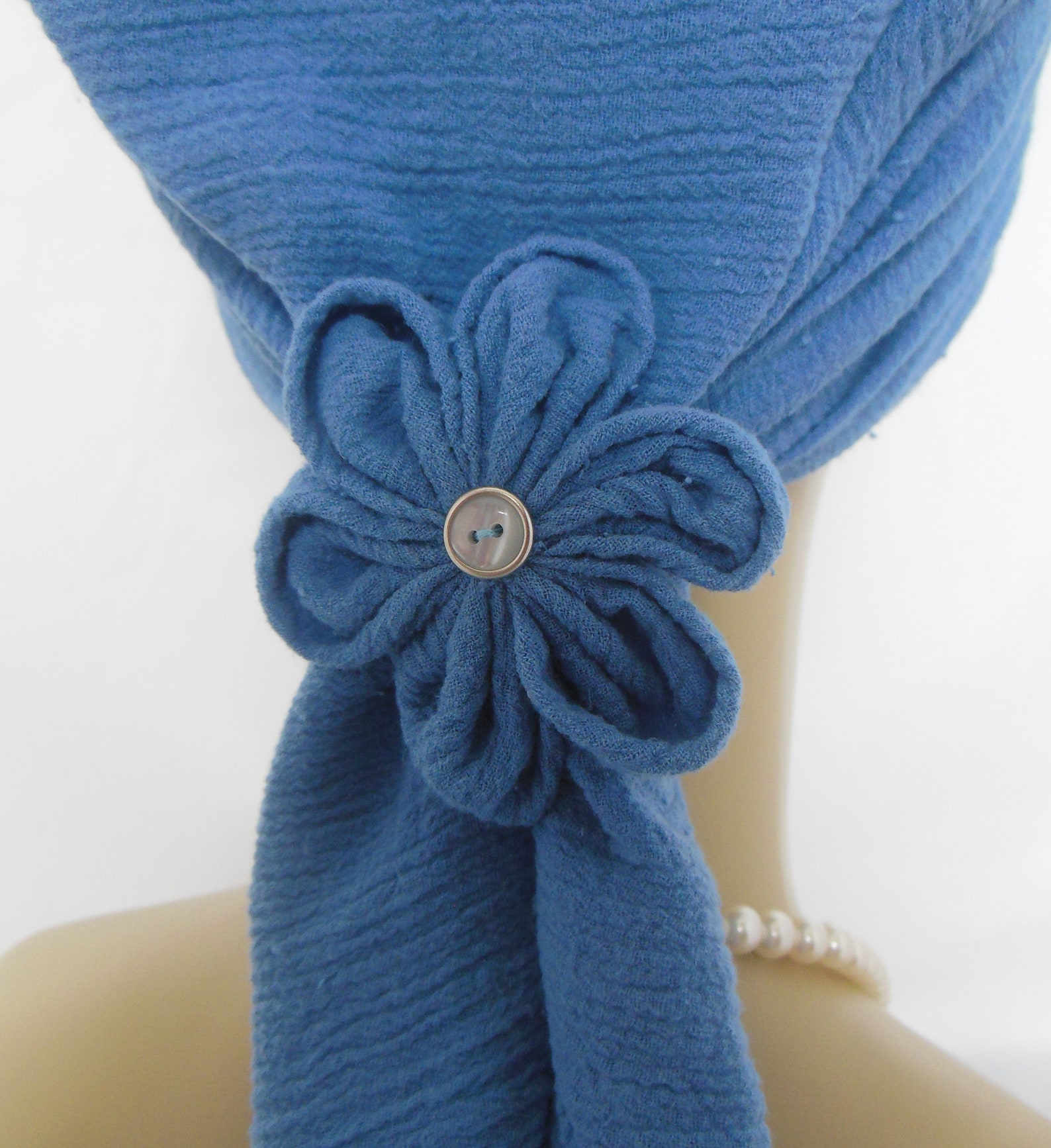 Gauze Scarf Turban Williamsburg Blue Volumizer Chemo Headwear, Hat ...