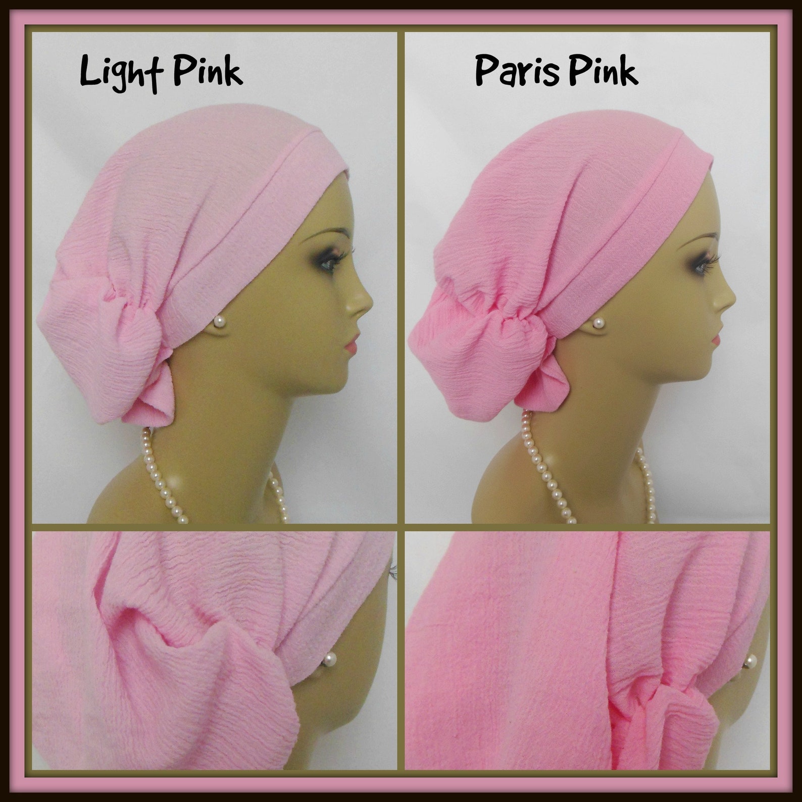 Pastel Gauze Scrub Caps, Hair Snood Turban. Breathable Volumizer Chemo ...