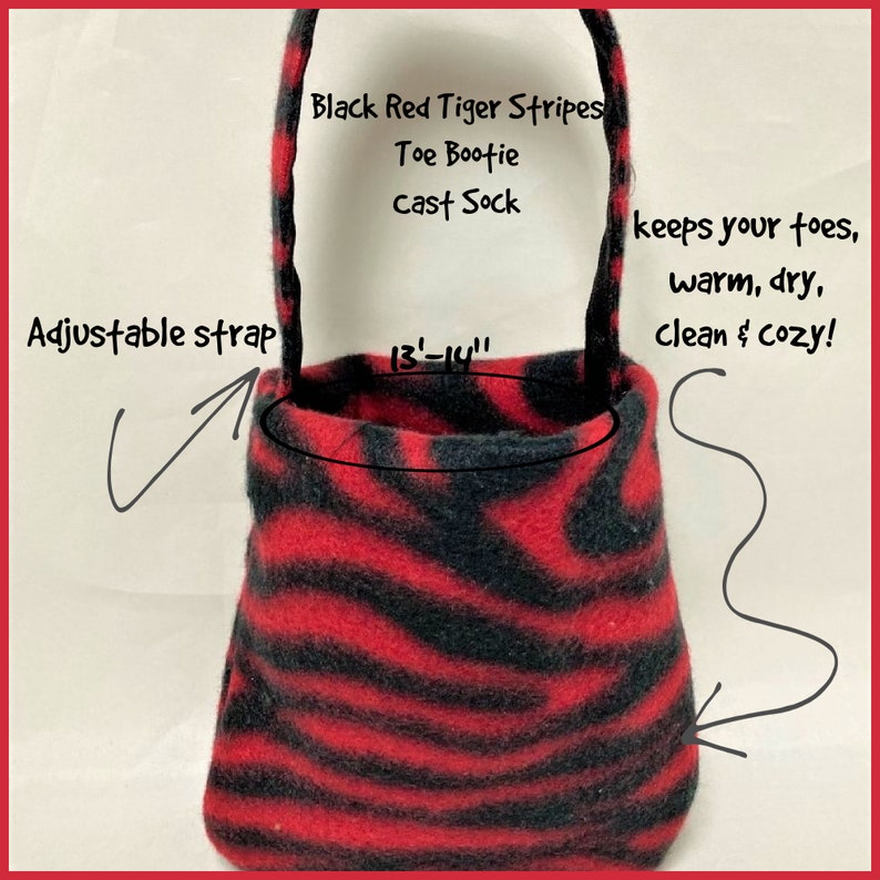 Tiger Stripes Fleece Foot Cast Toe Bootie, Toe Warmer Cast Sock, Solids ...