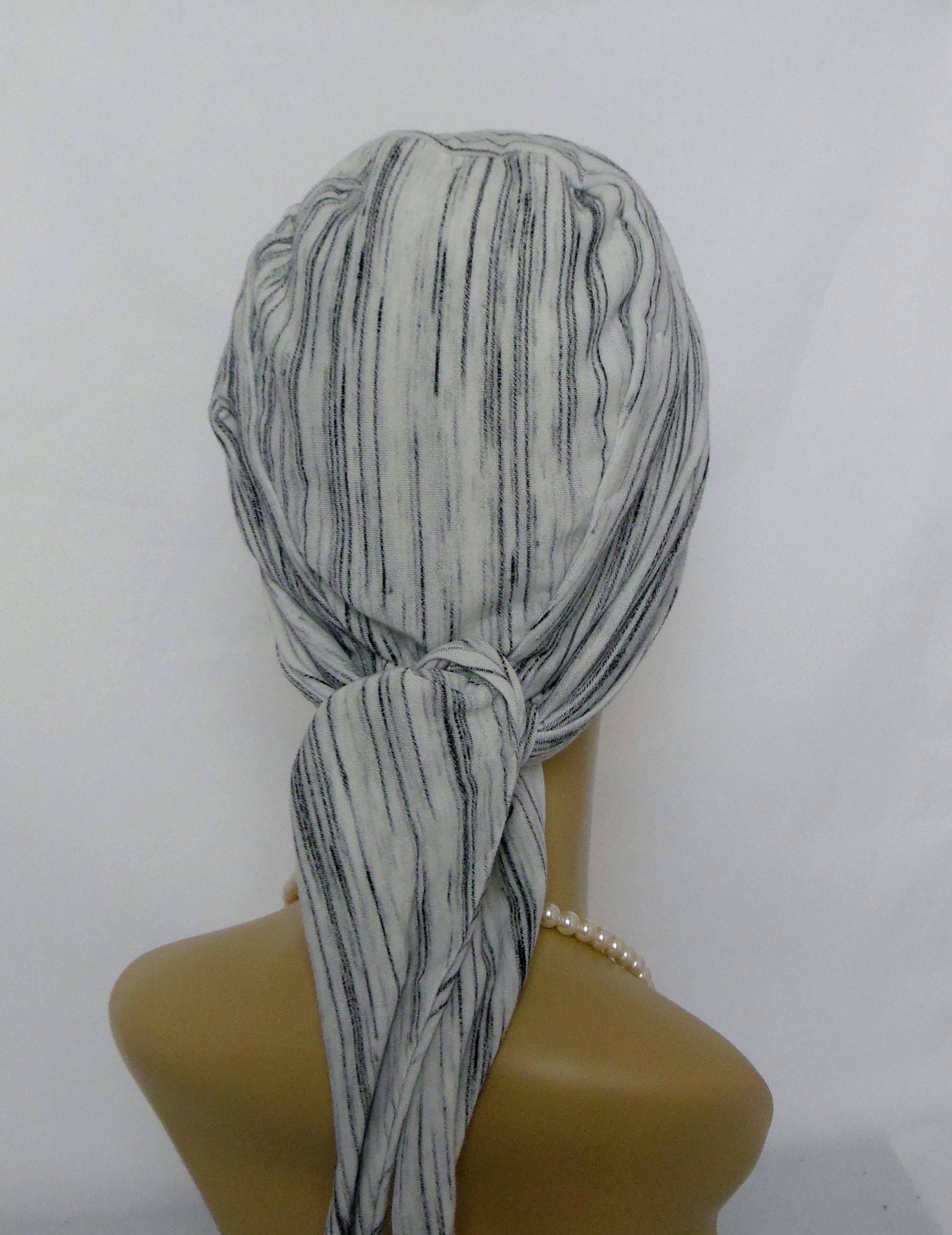 Pewter White Scarf Turban 14Ties Volumizer Chemo | Etsy